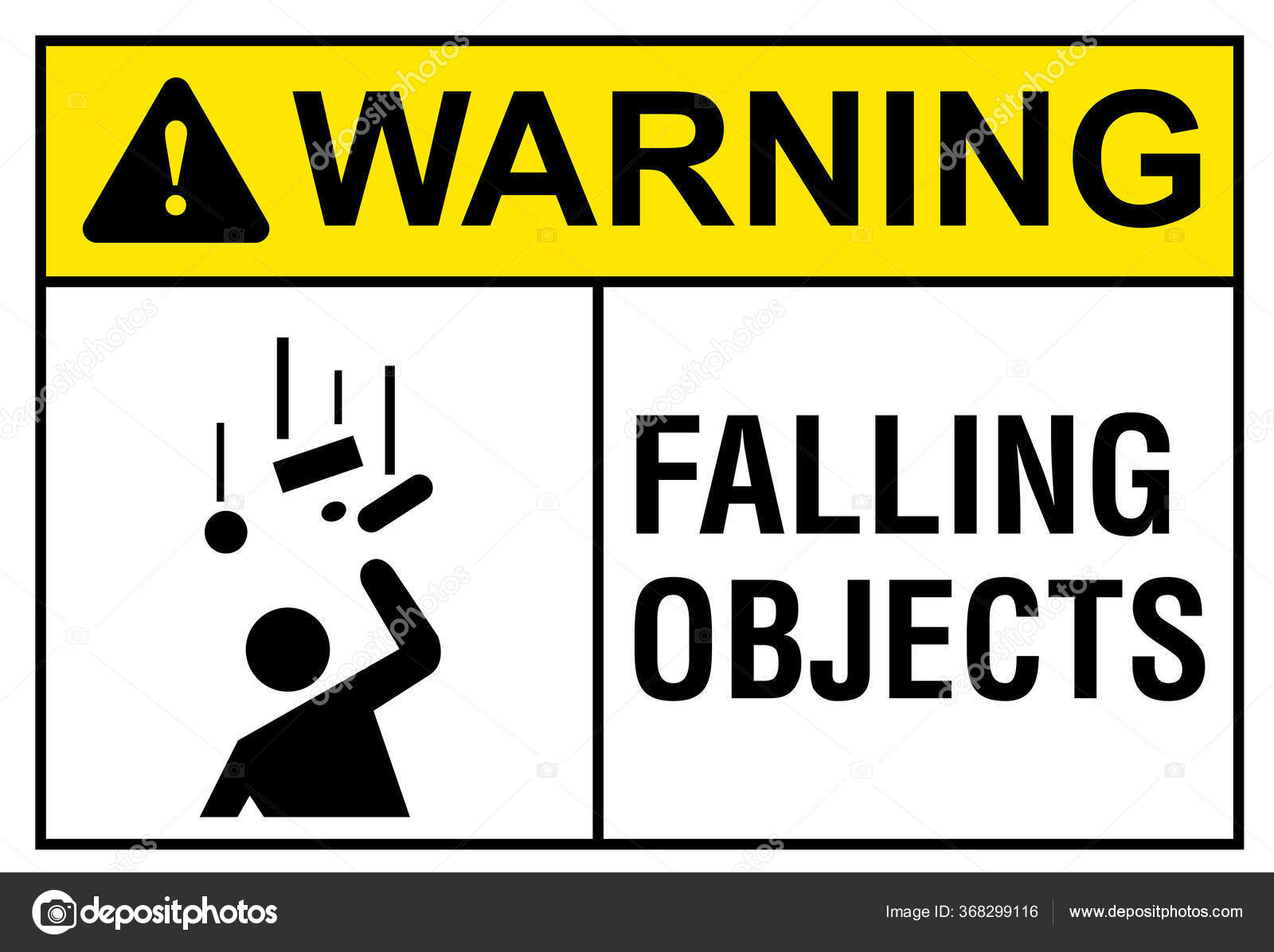 Falling Objects Warning Sign Construction Site Stock Vector Image by ...