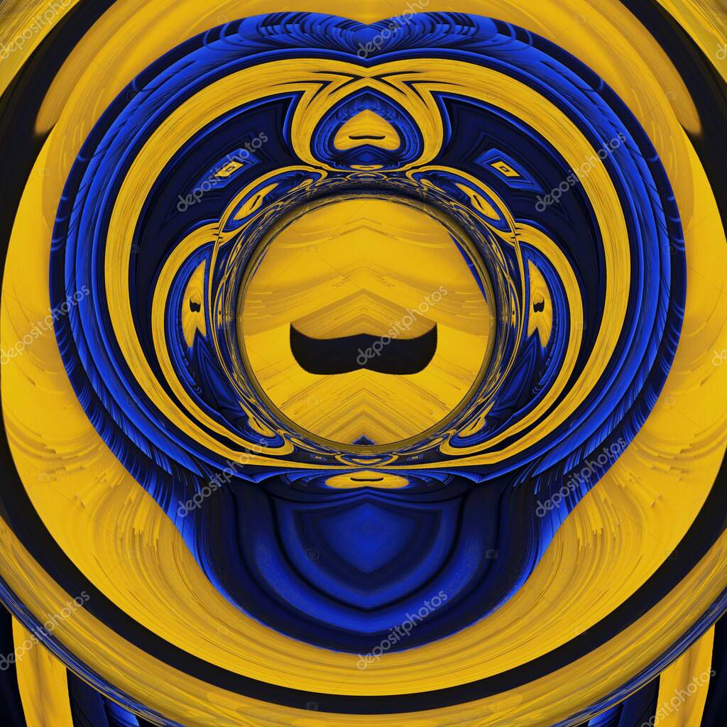 tubo de plástico de PVC amarillo brillante vivo con fondo azul ...