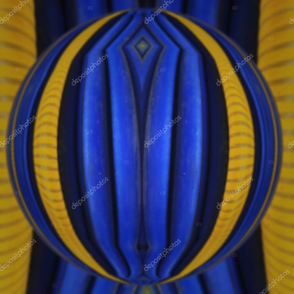 tubo de plástico de PVC amarillo brillante vivo con fondo azul ...