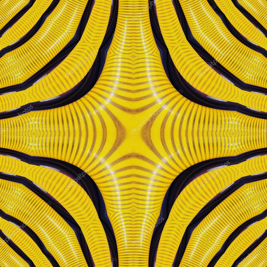 tubo de plástico de PVC amarillo brillante vívido con fondo negro ...