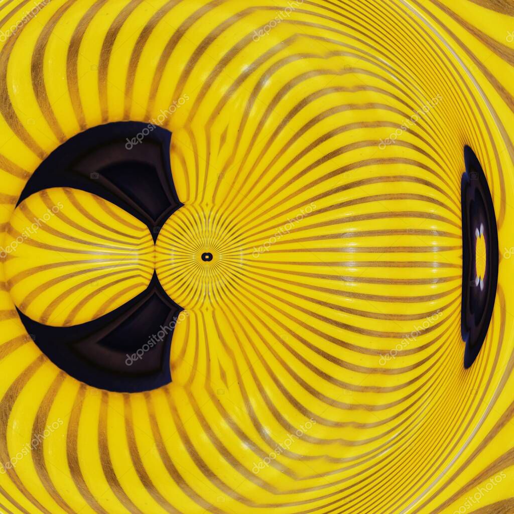 tubo de plástico de PVC amarillo brillante vívido con fondo negro ...