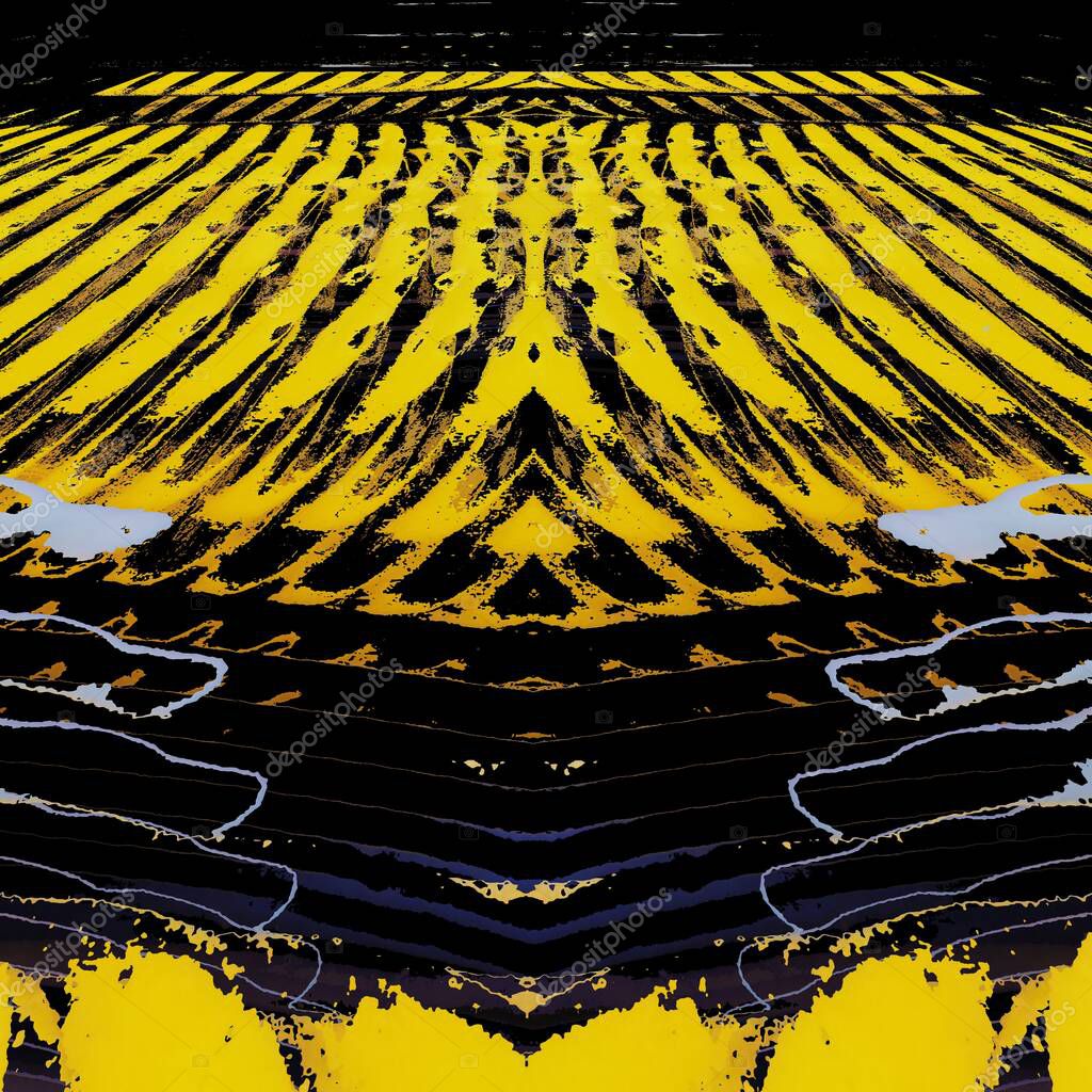 tubo de plástico de PVC amarillo brillante vívido con fondo negro ...