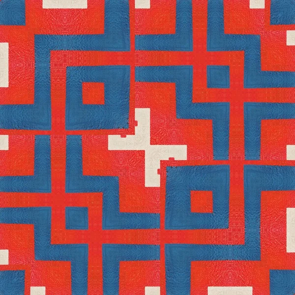 square format royal blue box design with red rectangular shapes and ...