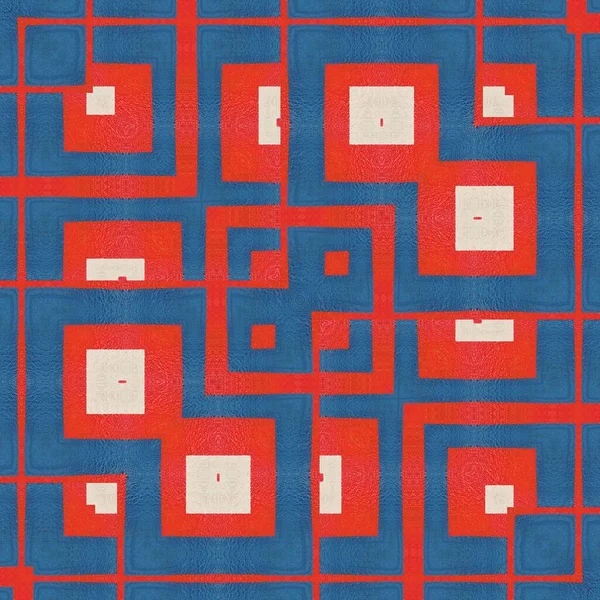 square format royal blue box design with red rectangular shapes and ...