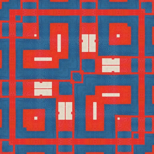 square format royal blue box design with red rectangular shapes and ...