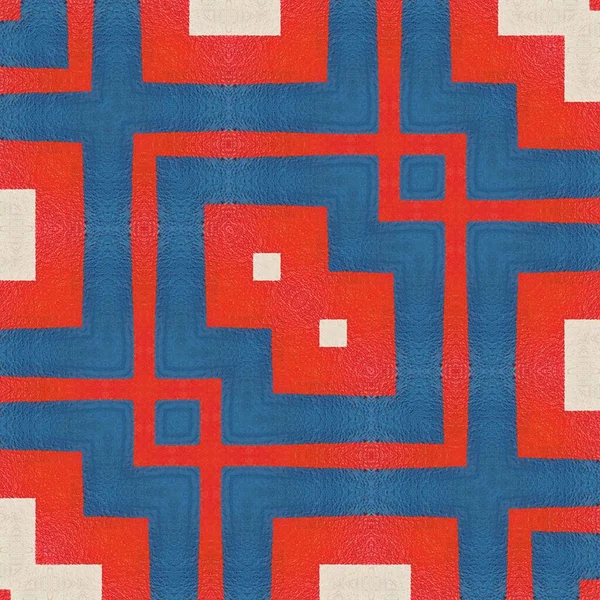 square format royal blue box design with red rectangular shapes and ...