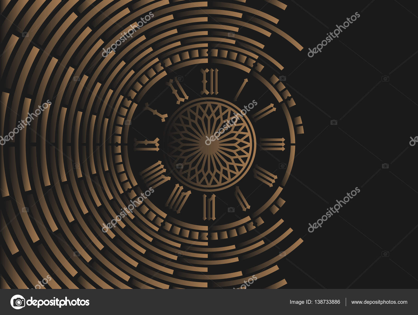 Roman numeral clock on black abstract background Stock Vector Image by ...