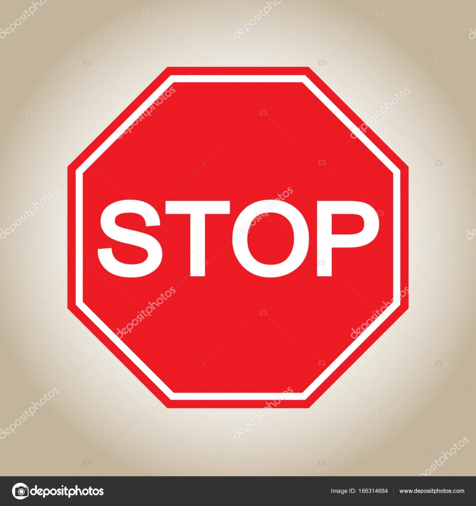 Red Stop Sign isolated on brown background. Traffic regulatory warning ...
