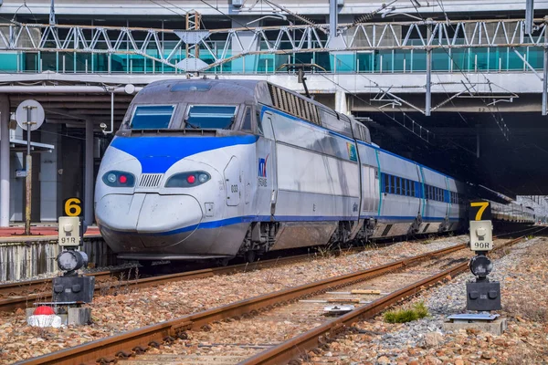 Korail Korea High Speed Rail Srt Trains Busan Railway Station — Stock ...