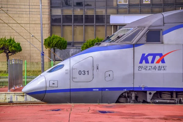 Korail Korea High Speed Rail Ktx Trains Busan Railway Station – Stock ...