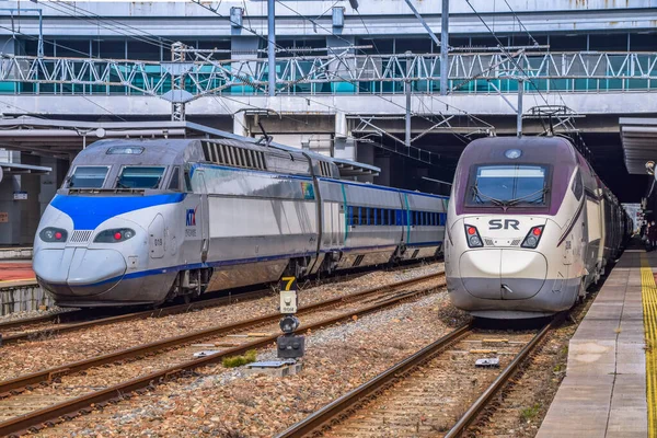 Korail Korea High Speed Rail Srt Trains Железнодорожной Станции Пусан – Стоковое редакционное ...