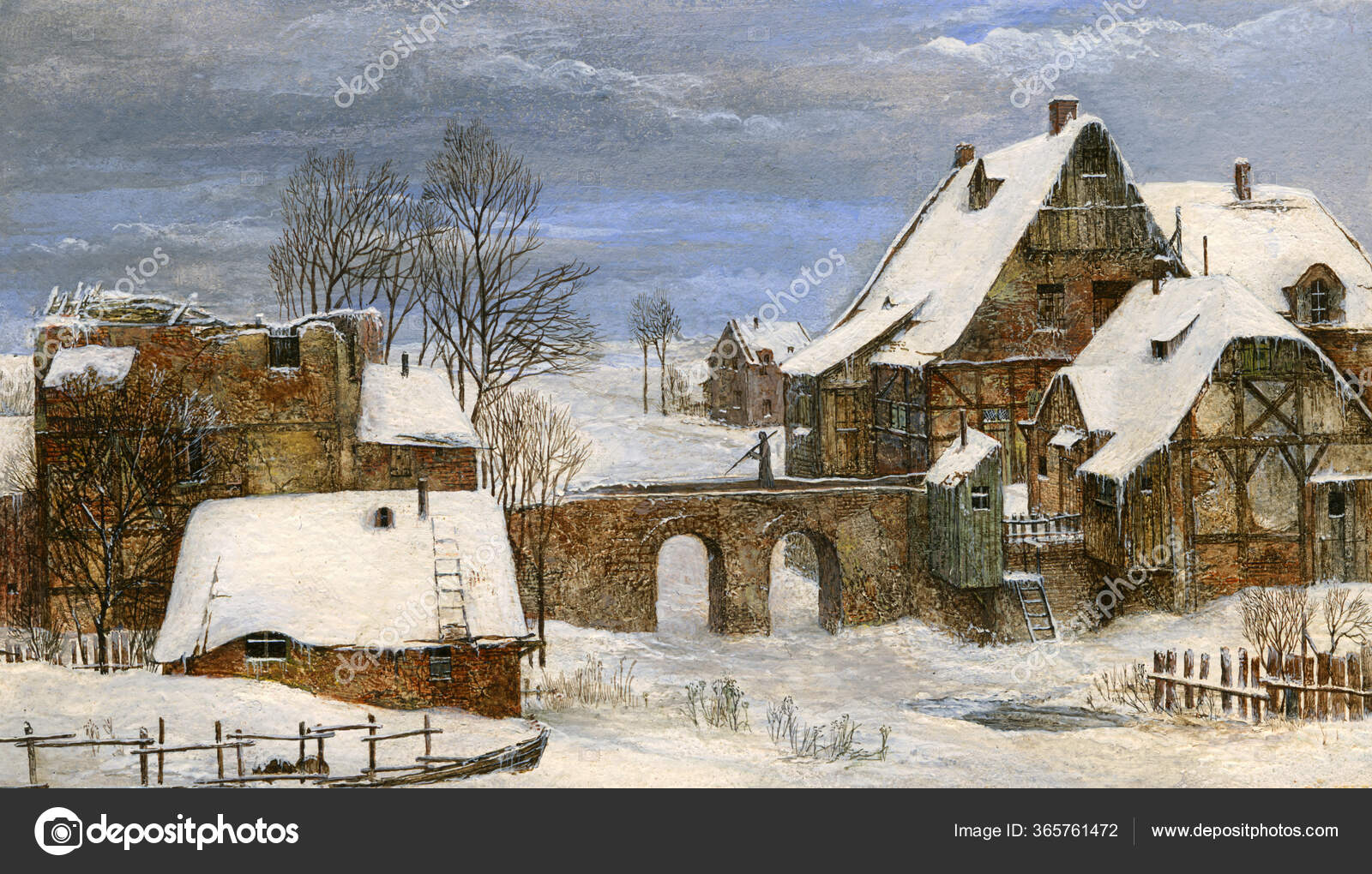 Medieval Town Painting