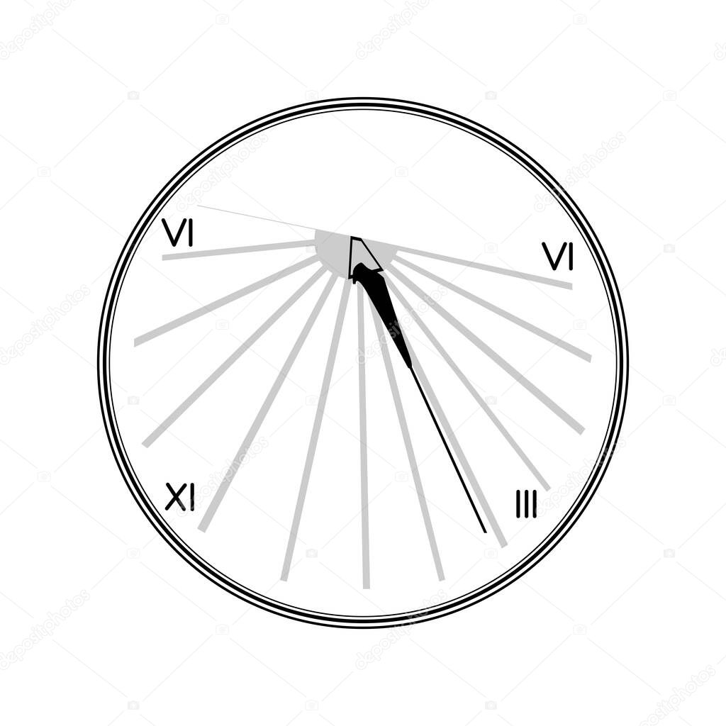 Icono del reloj de sol. Reloj solar. Esquema de reloj de sol antiguo ...