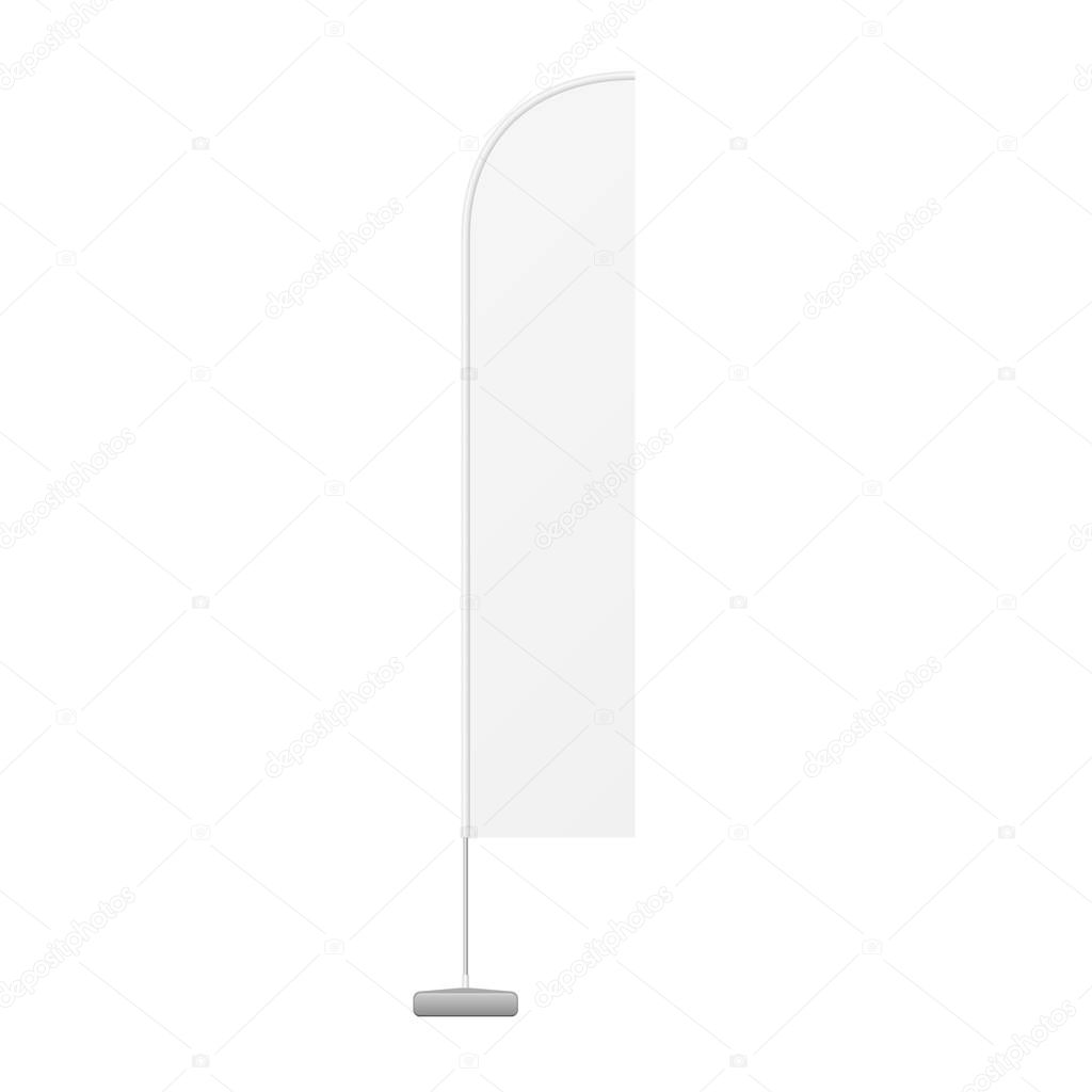 Bandera de pluma recta blanca al aire libre de la cuchilla, escudo de ...