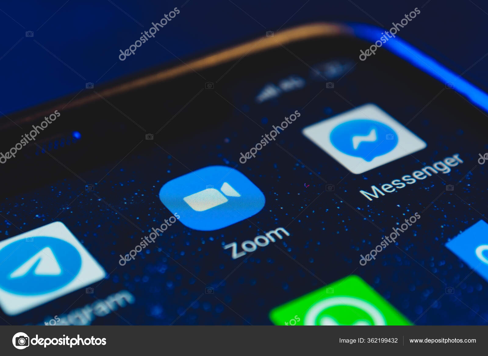 Zoom Icon App Other Messenger Icon App Screen Smartphone Closeup ...