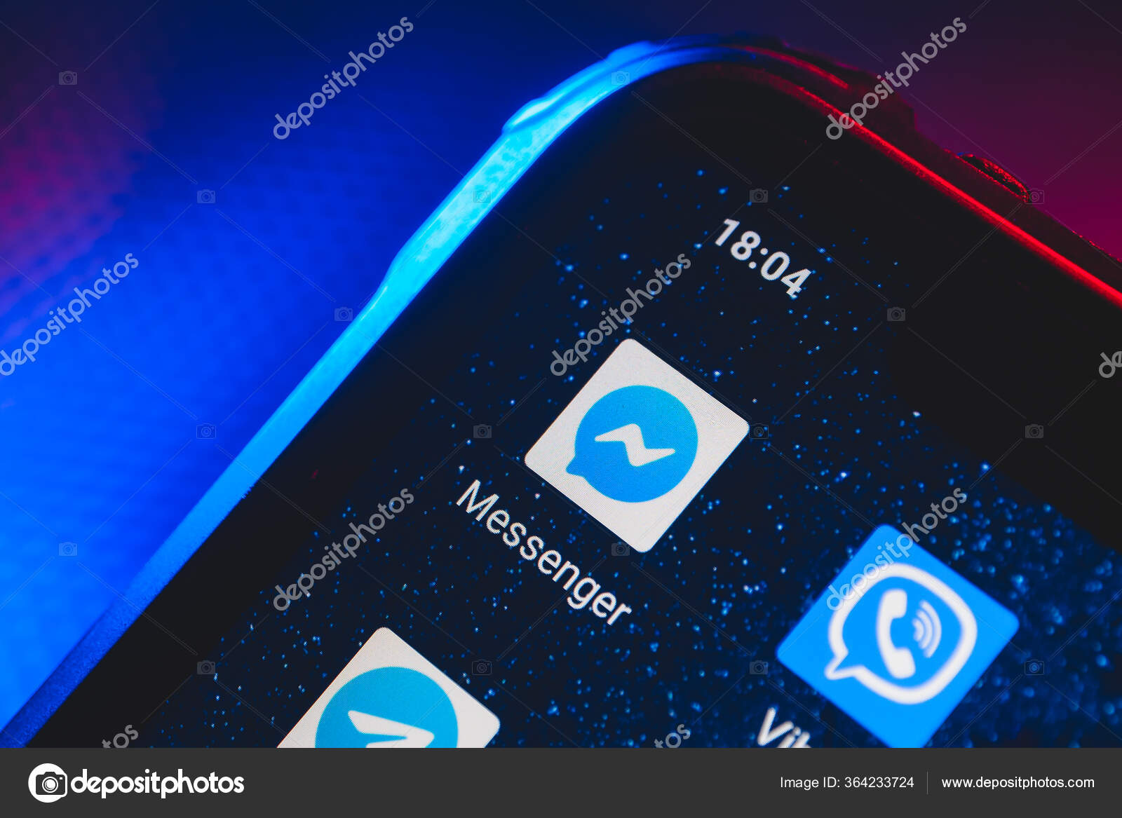 Facebook Messenger App Icon Screen Smartphone Online Internet Social ...