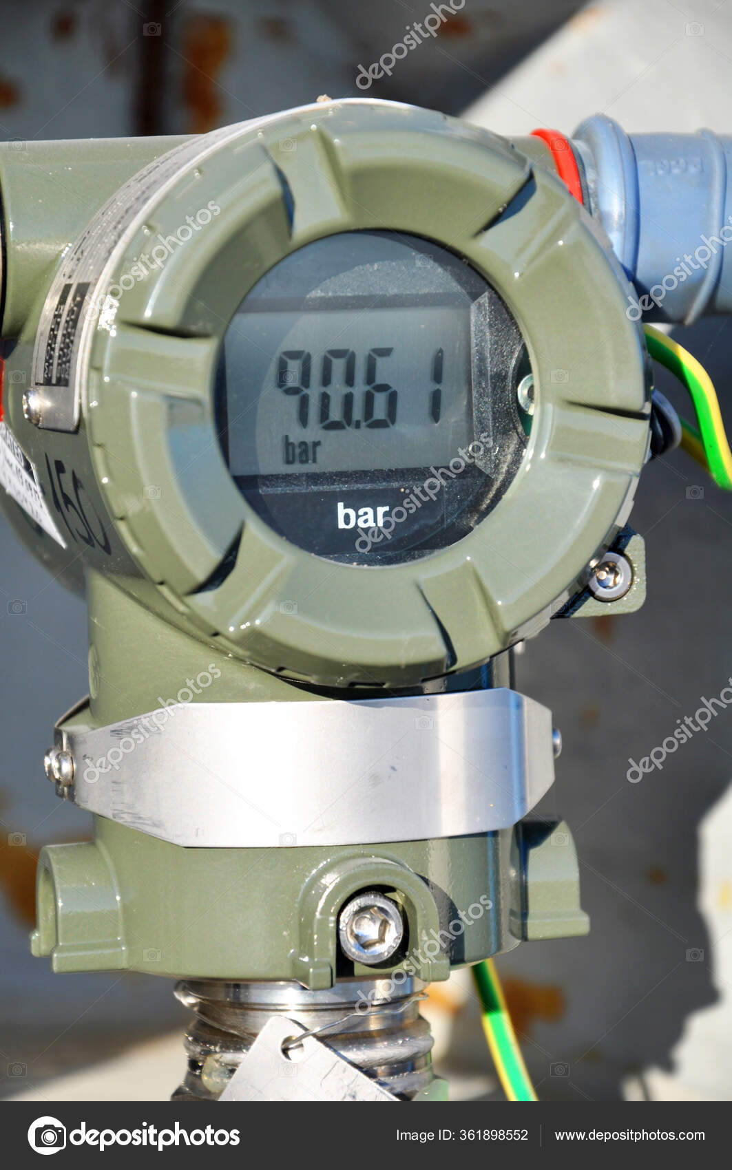 Pressure Transmitter Installed Process Equipment — Stock Photo ...