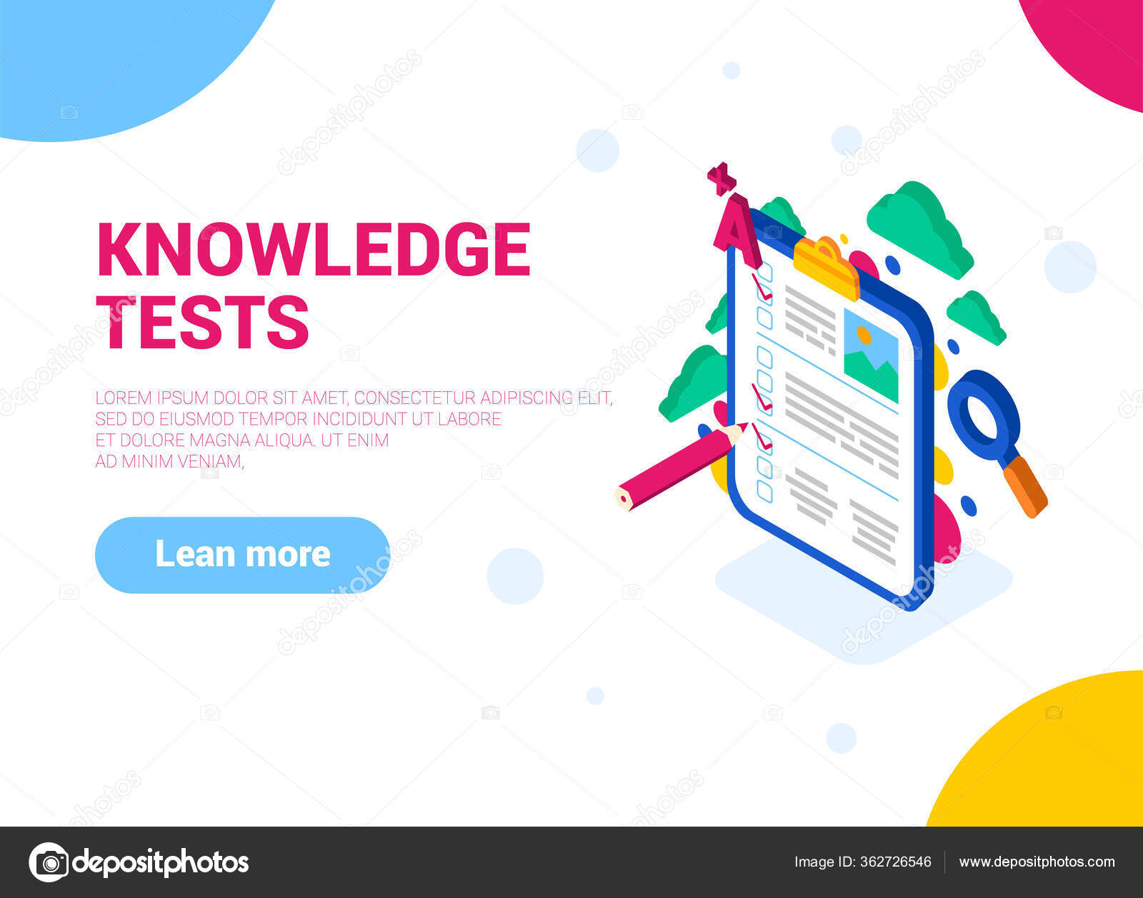 Tablet Piece Paper Test Pencil Passing Knowledge Exam Exam Knowledge ...