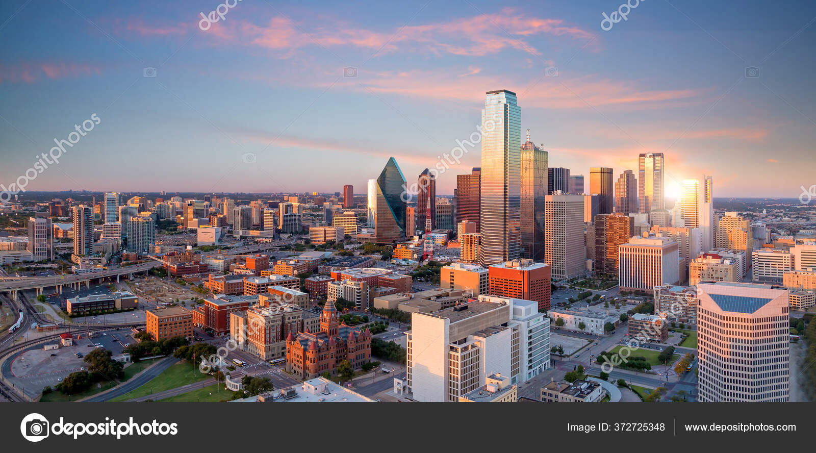 Dallas Texas Cityscape Blue Sky Sunset Usa — Stock Editorial Photo ...