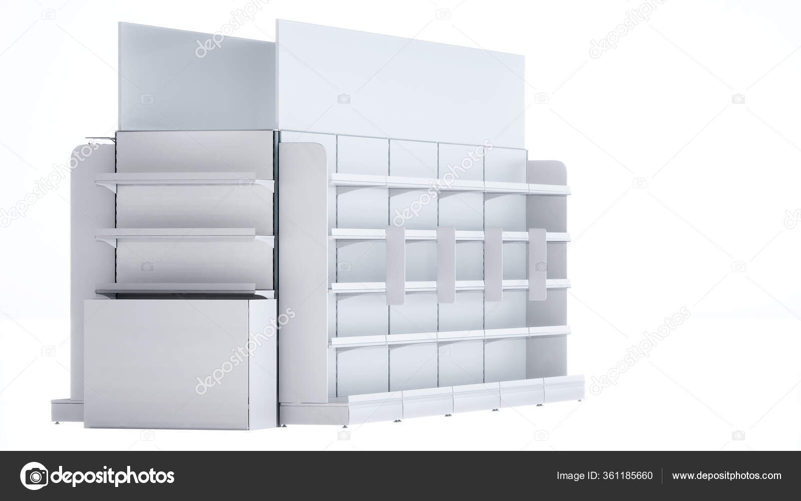Image Side View Grocery Shelves Also Has Shelf Stoppers Big Stock Photo ...