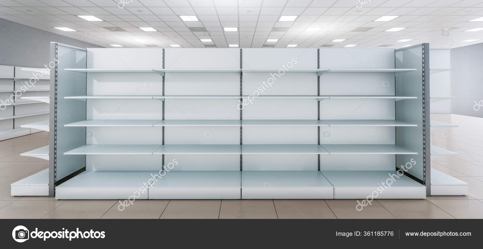 Supermarket Shelves Front View