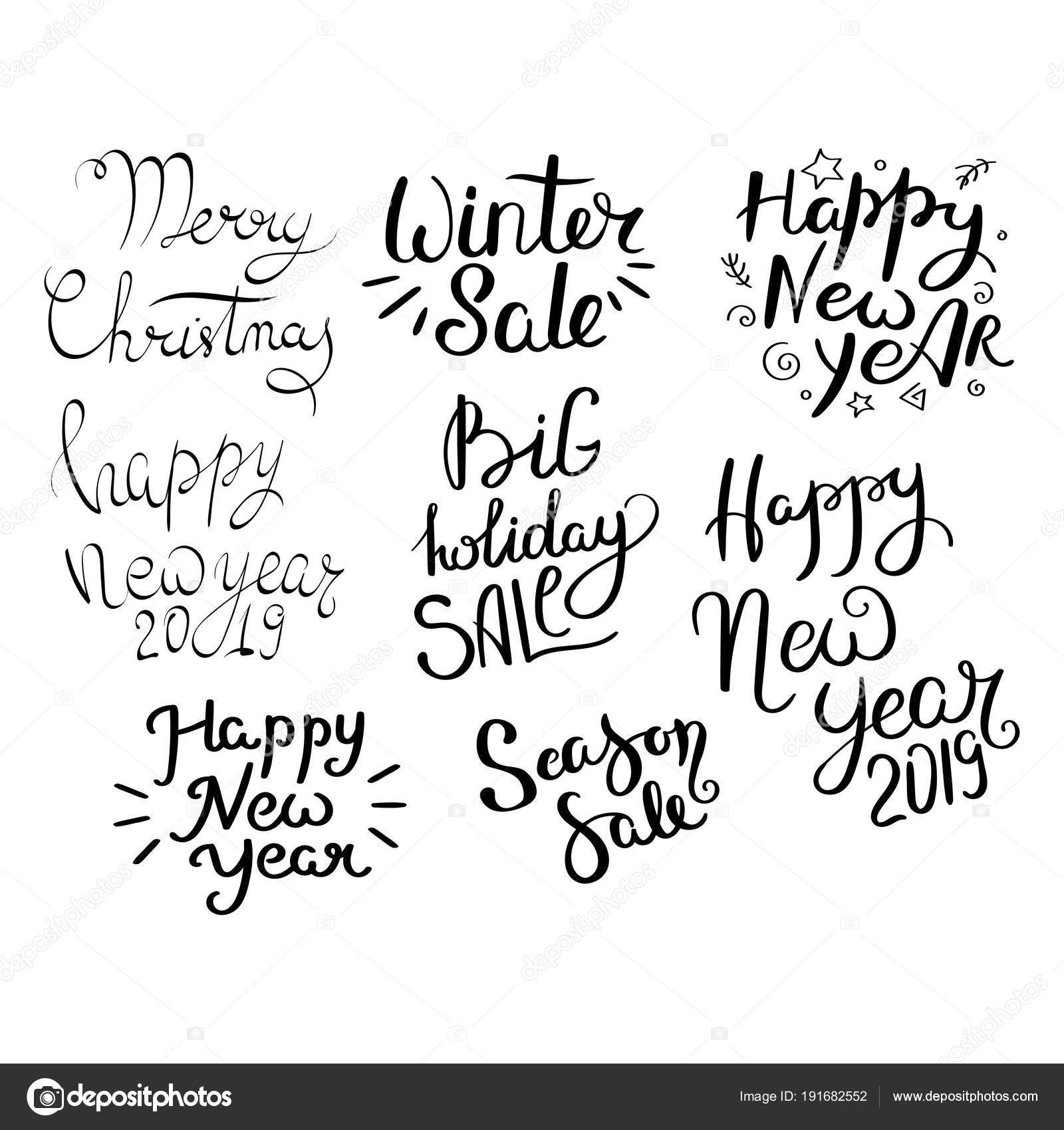 Set of hand drawn vector lettering phrases. Modern motivating ...