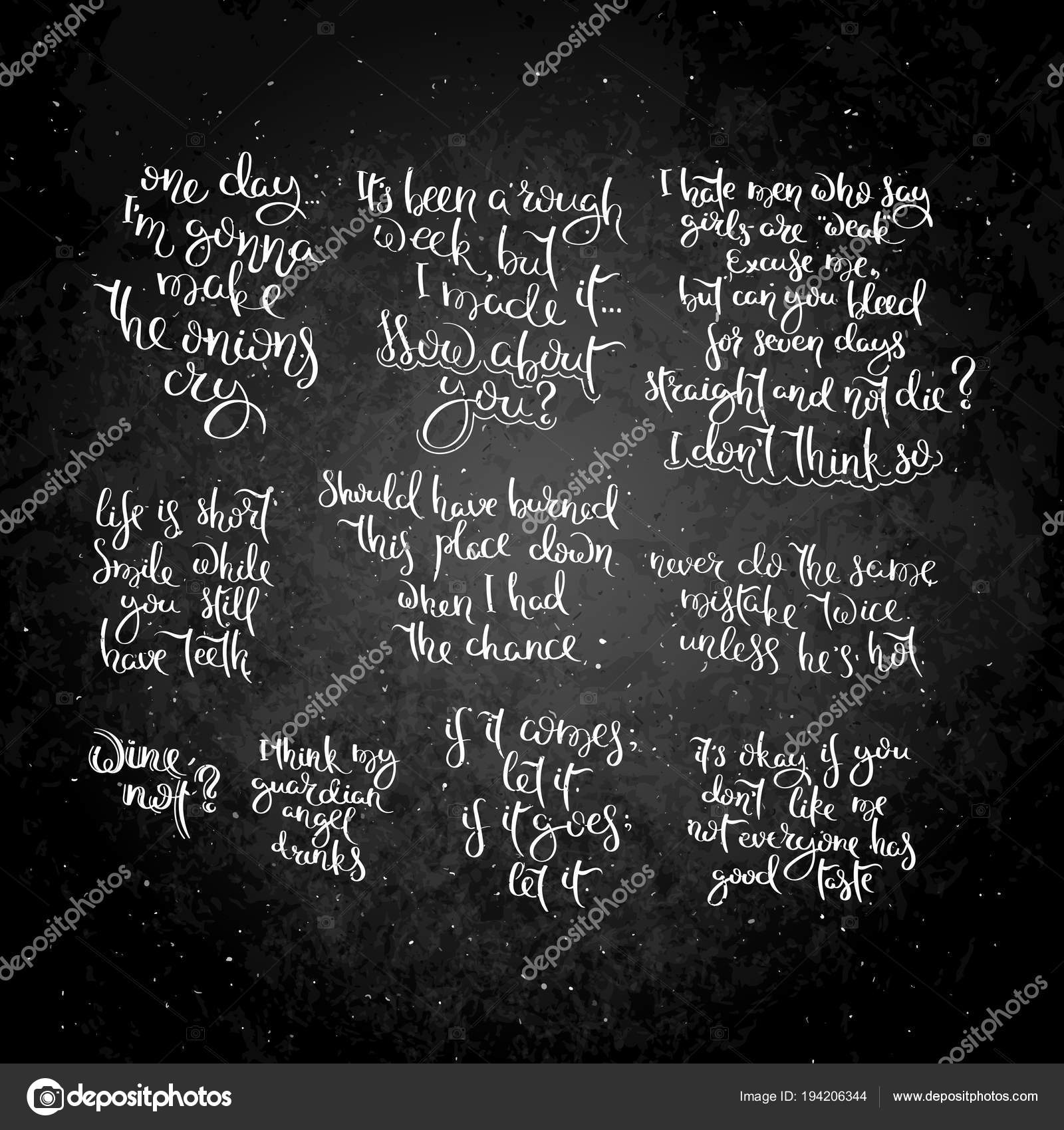 Hand drawn motivation vector lettering. Positive hand lettered quote ...