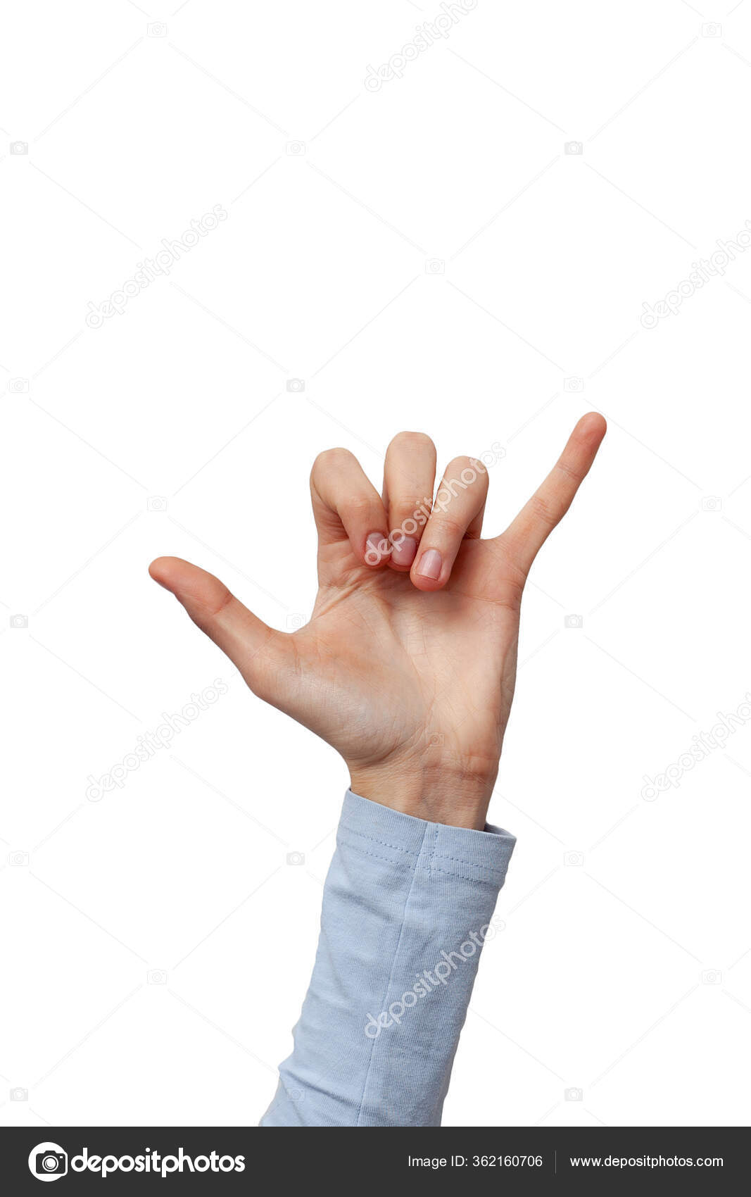 Hand White Background Shows Sign Call Hand Gesture White Background ...
