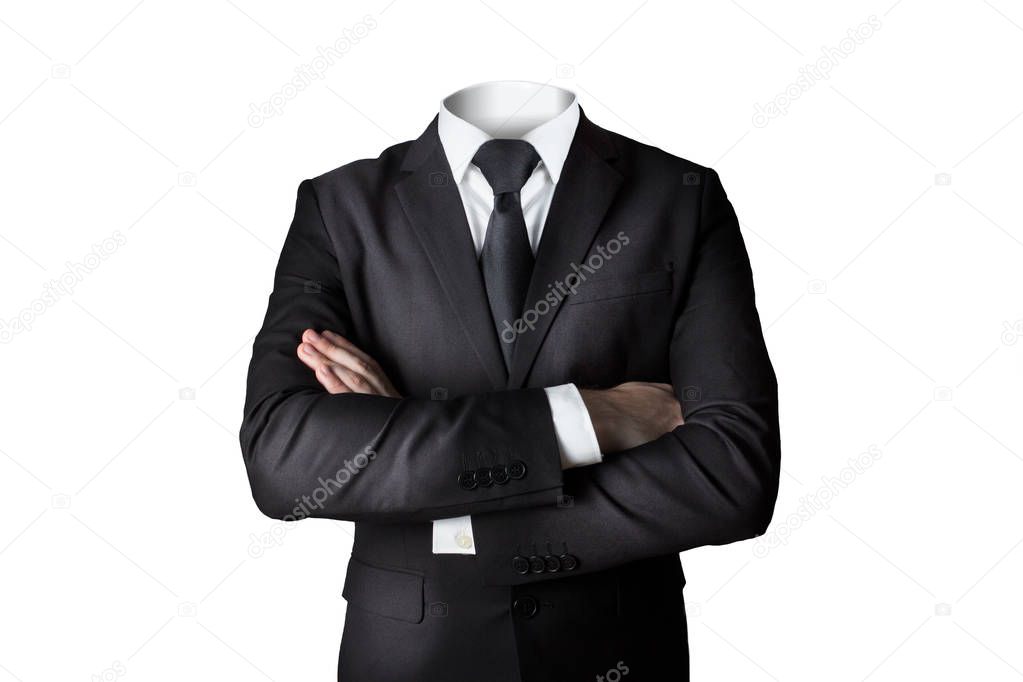 Businessman without head isolated crossed arms Stock Photo by ©Imilian ...