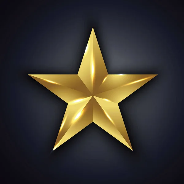 Golden star. Vector realistic 3d illustration. Stock Vector Image by ...