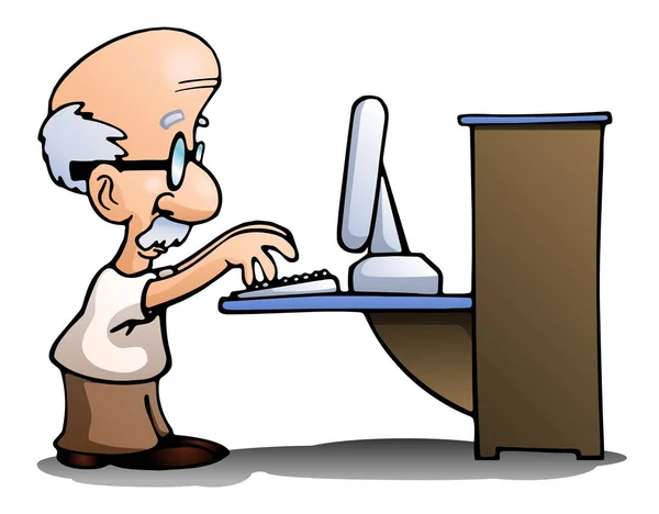 kreslený Vtipálka a počítač — Stock Vektor © acidburn #6807846