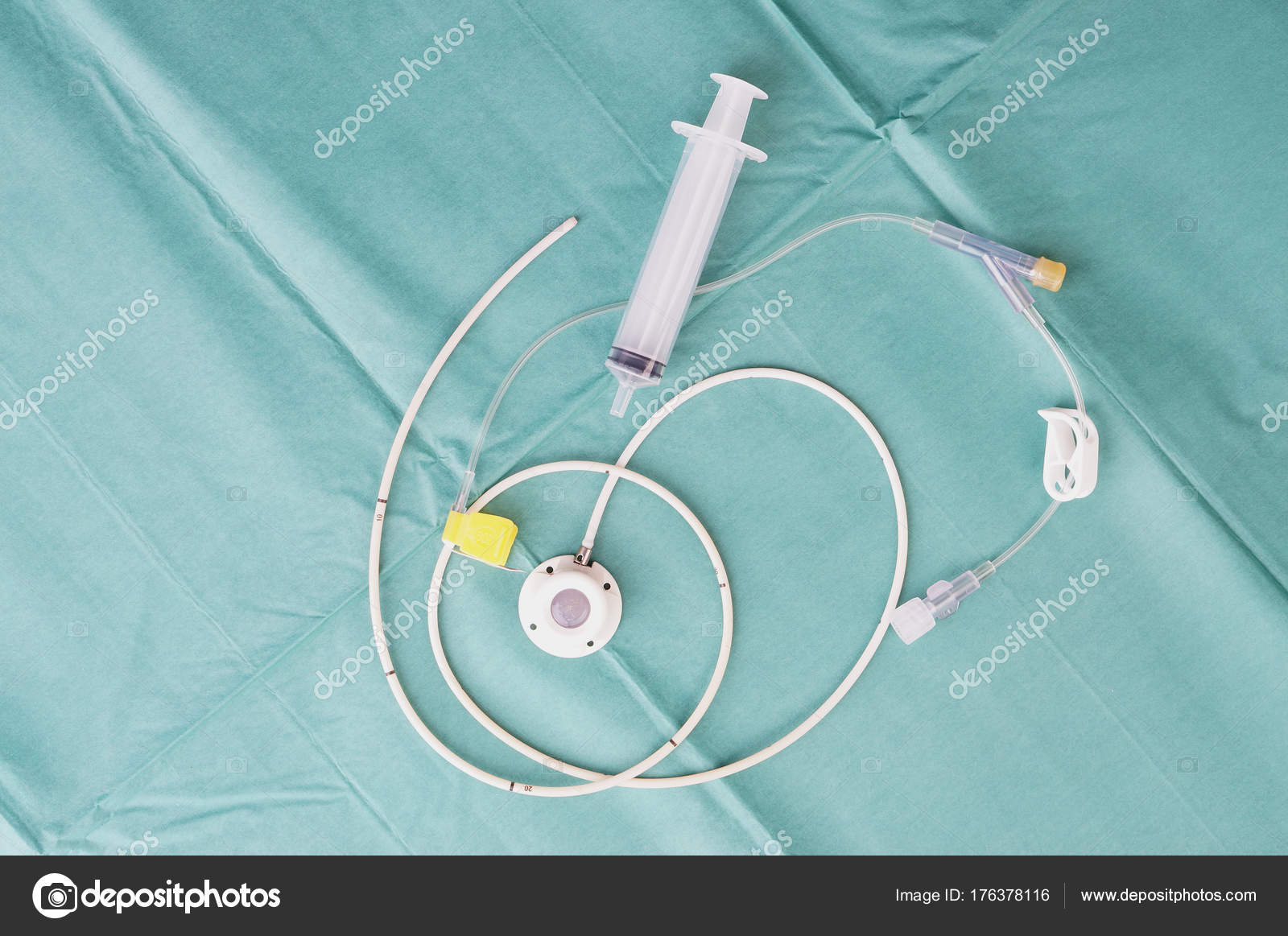 Port a catheter or central venous port insertion, puncture at chest ...