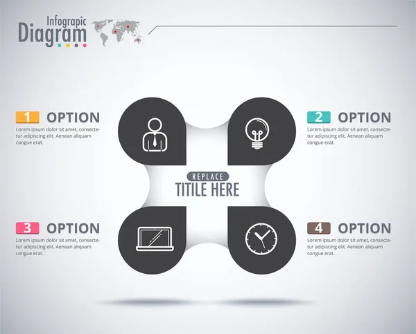 4 Choice of infographic diagram. Diagram flow chart. vector illu Stock ...
