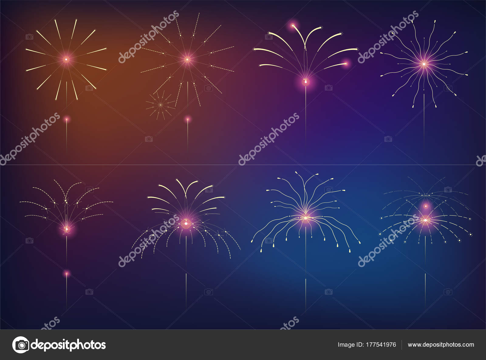 Celebration Firework Design Simple Firework Decoration Vector ...