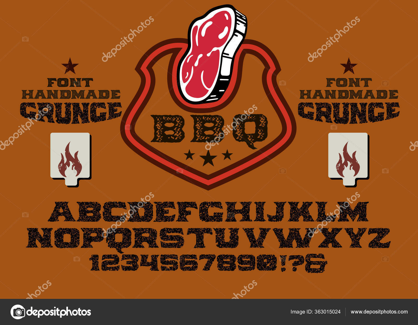 Vintage Classic Western Spurred Typeface Bbq Ótimo Para Churrasco ...