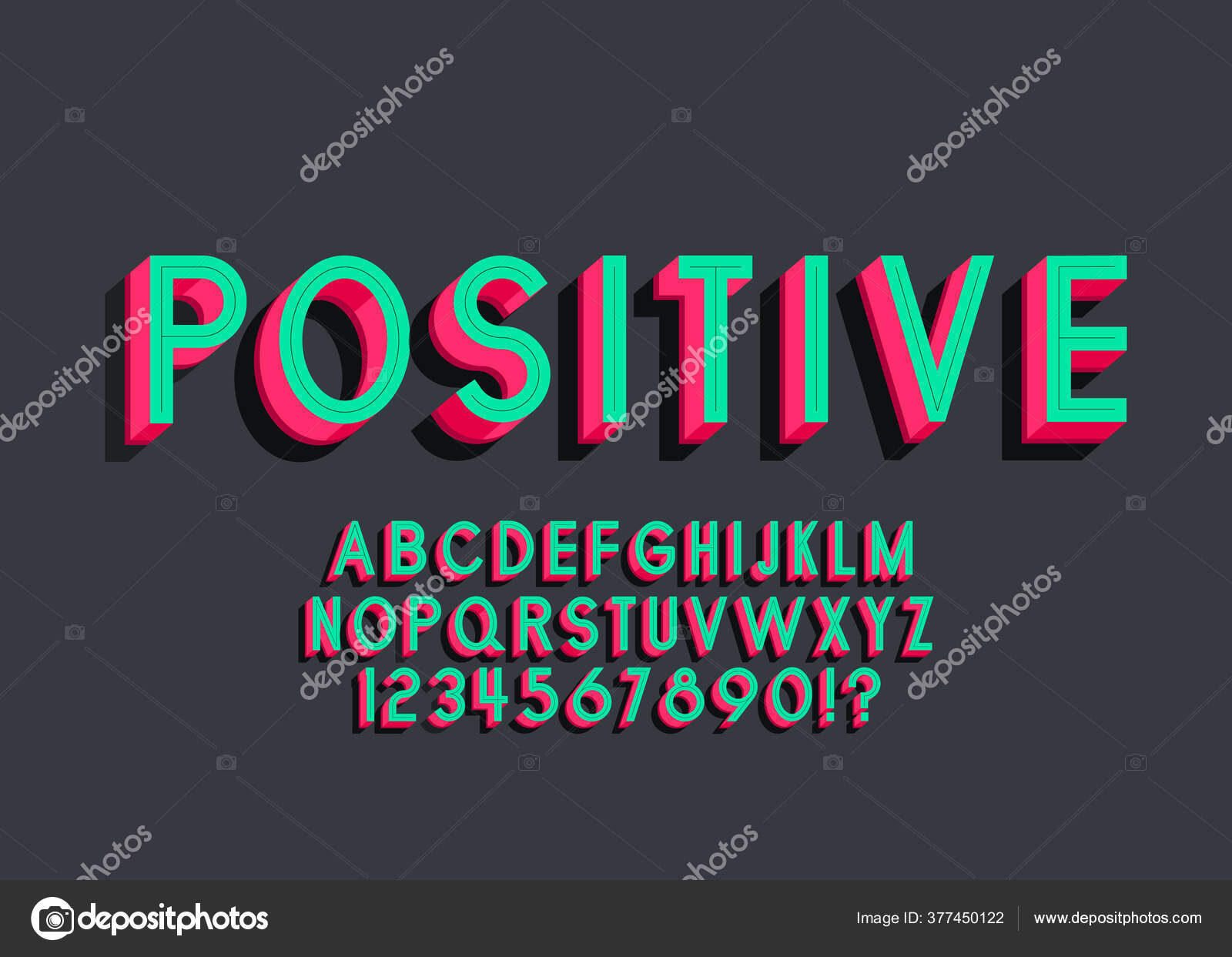 Vector Bold Retro Font Alphabet Stock Vector By ©vworld 377450122