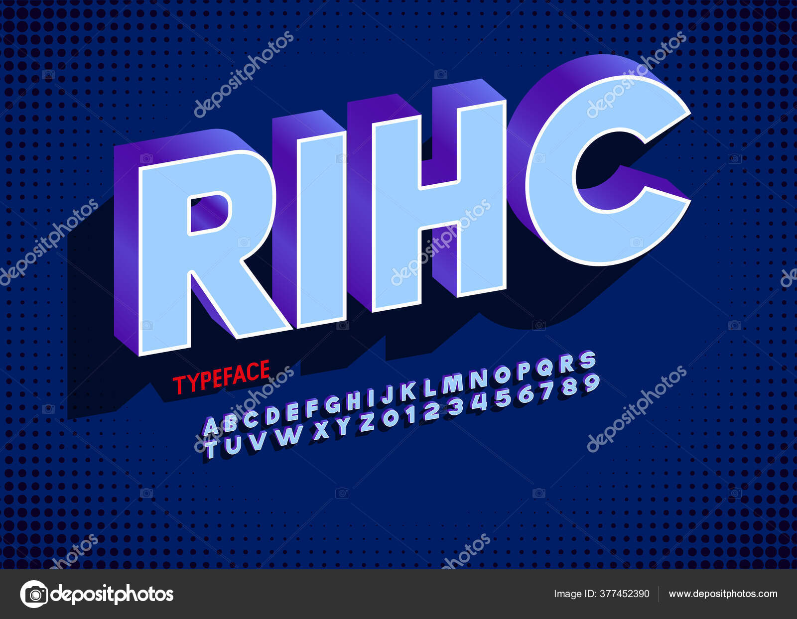 Bright Sans Serif Bold Alphabet Rich Colors Retro Typography Vector ...