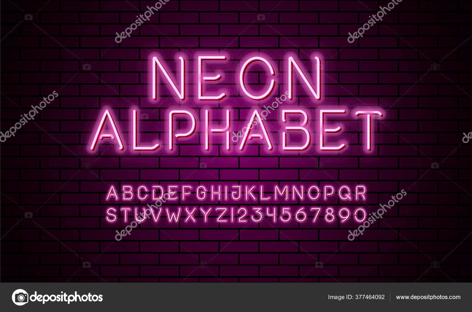 Pink Neon Light Glowing Alphabet Vector Stock Vector Image by ©VWORLD ...