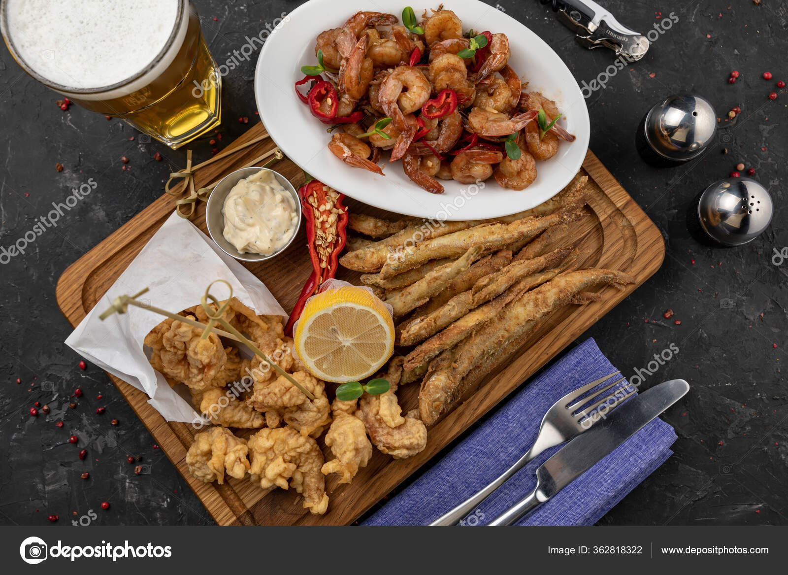 Big Fish Set Dark Background Stock Photo by ©boris_kiev 362818322