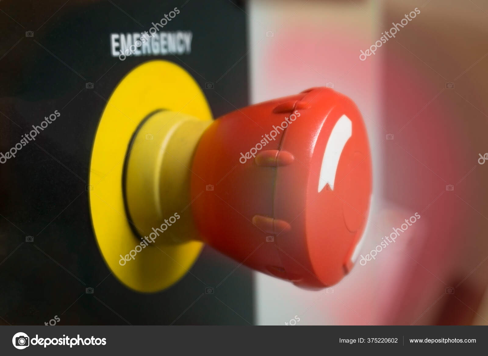 Male Hand Pushing Emergency Stop Red Button Stock Photo by ©shtudok ...