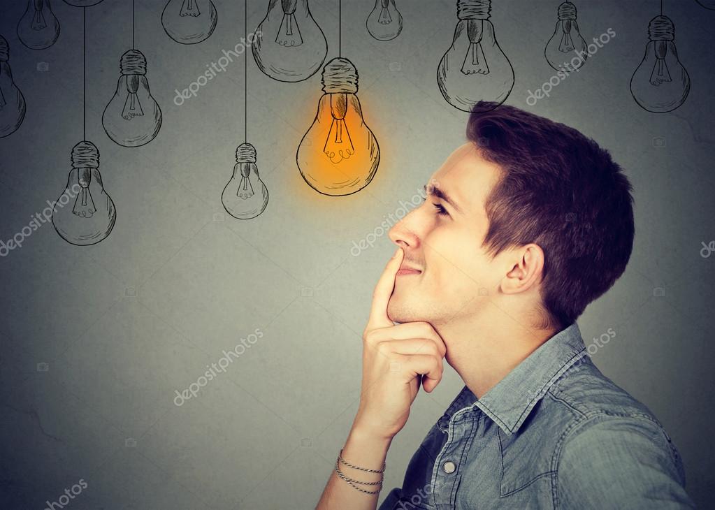 Person Thinking Light Bulb