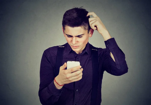 Man With Glasses Having Trouble Seeing Phone Screen Vision Problems