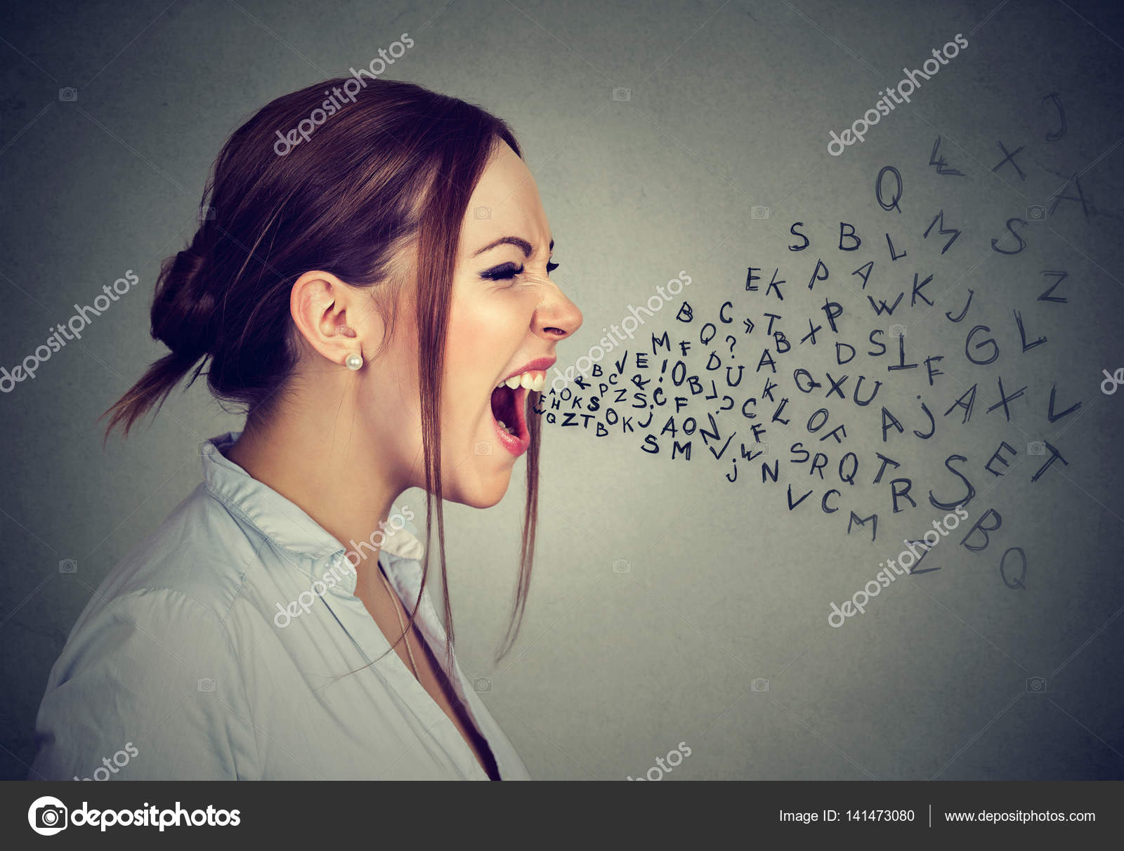 Woman Yelling Side