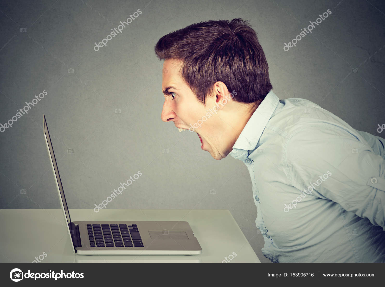 Man Yelling At Computer