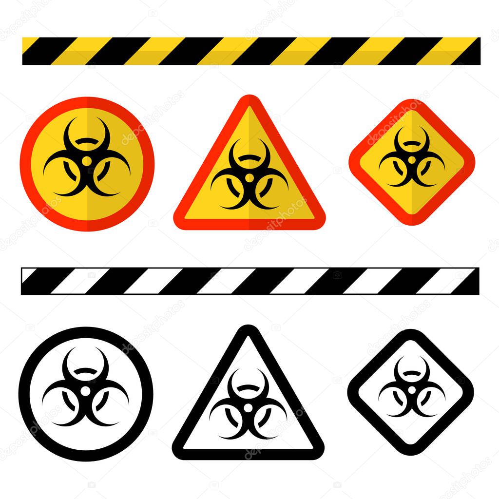 Icono de alerta de peligro biológico o amenaza biológica. Signo de ...