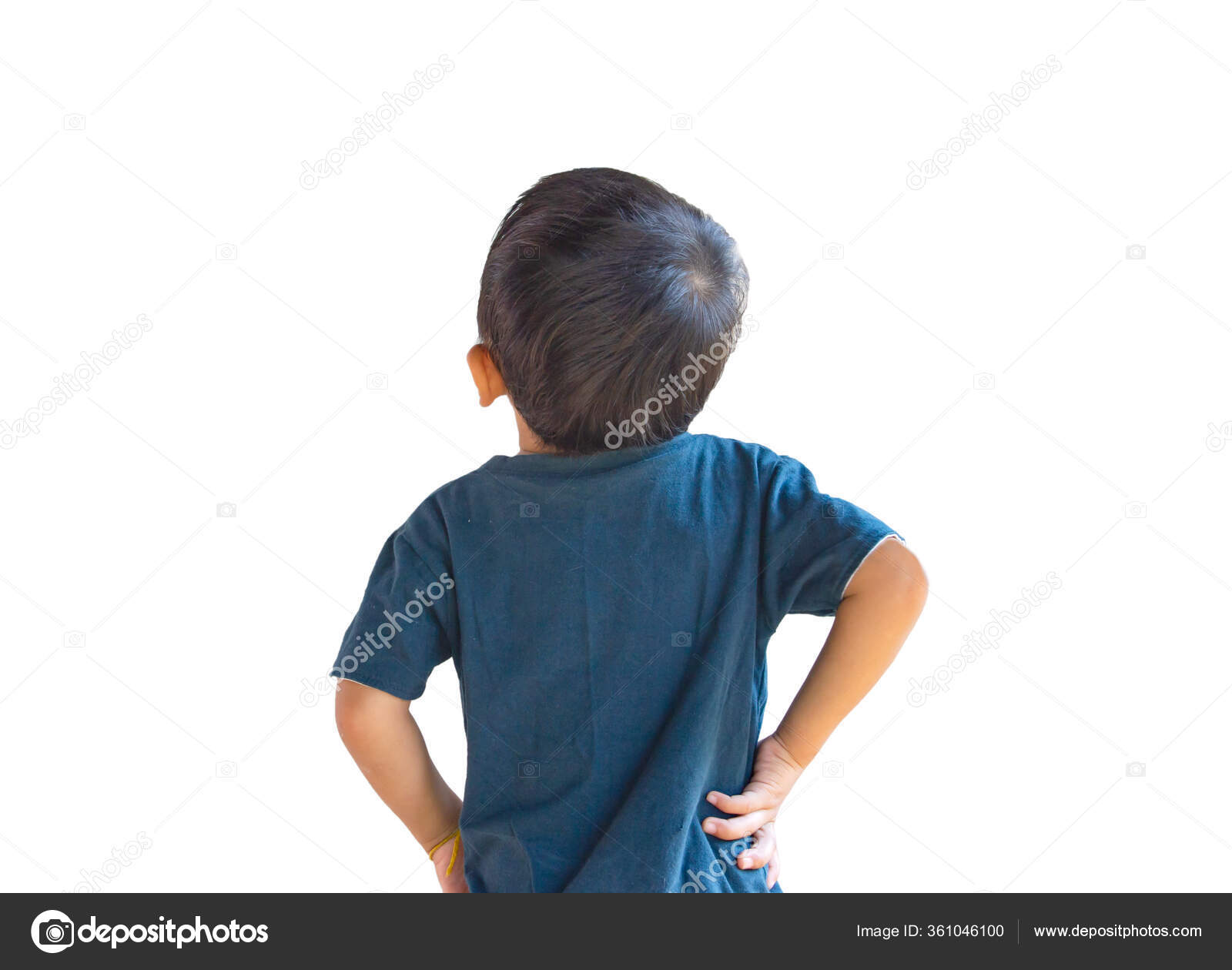Kid Standing Backwards Little Boy Standing Backwards Stock Photo