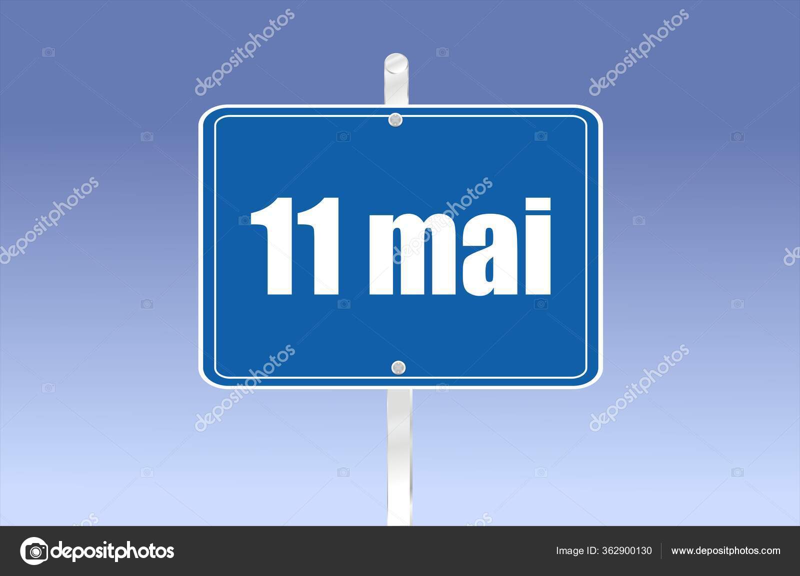 Blue Road Sign French Writing May Stock Vector Image by ...