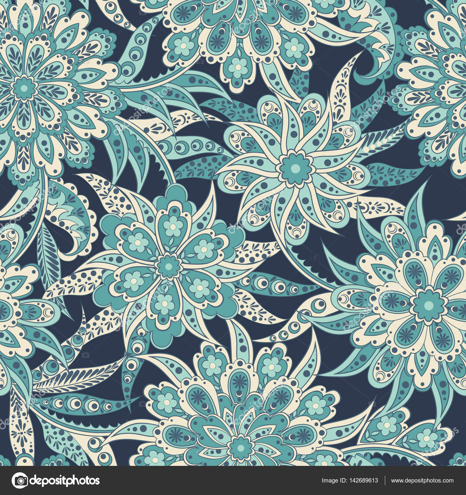 Vintage pattern in indian batik style. Stock Vector Image by ©meduzzza ...