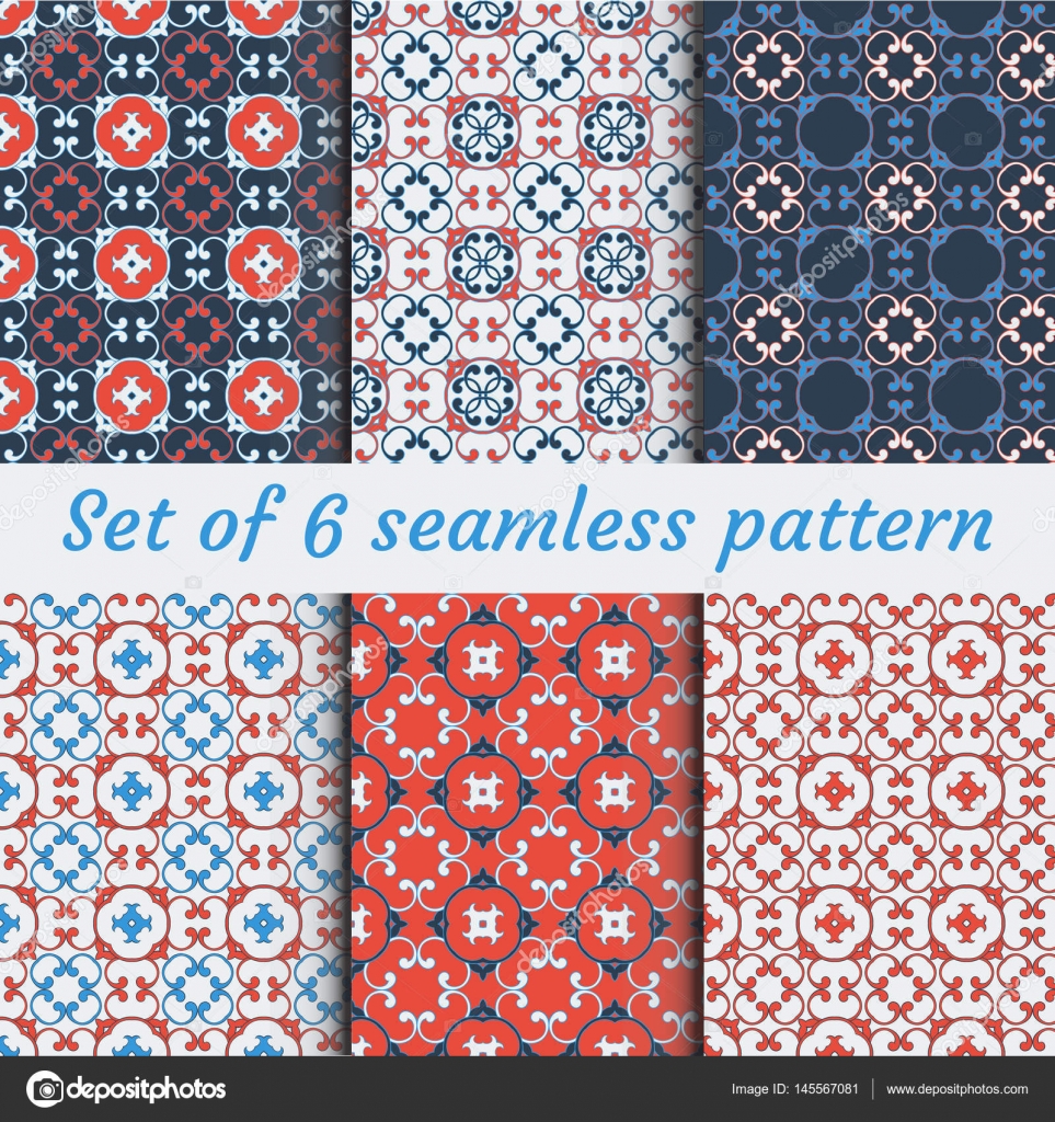 Set of six vector seamless patterns Stock Vector by ©meduzzza 145567081