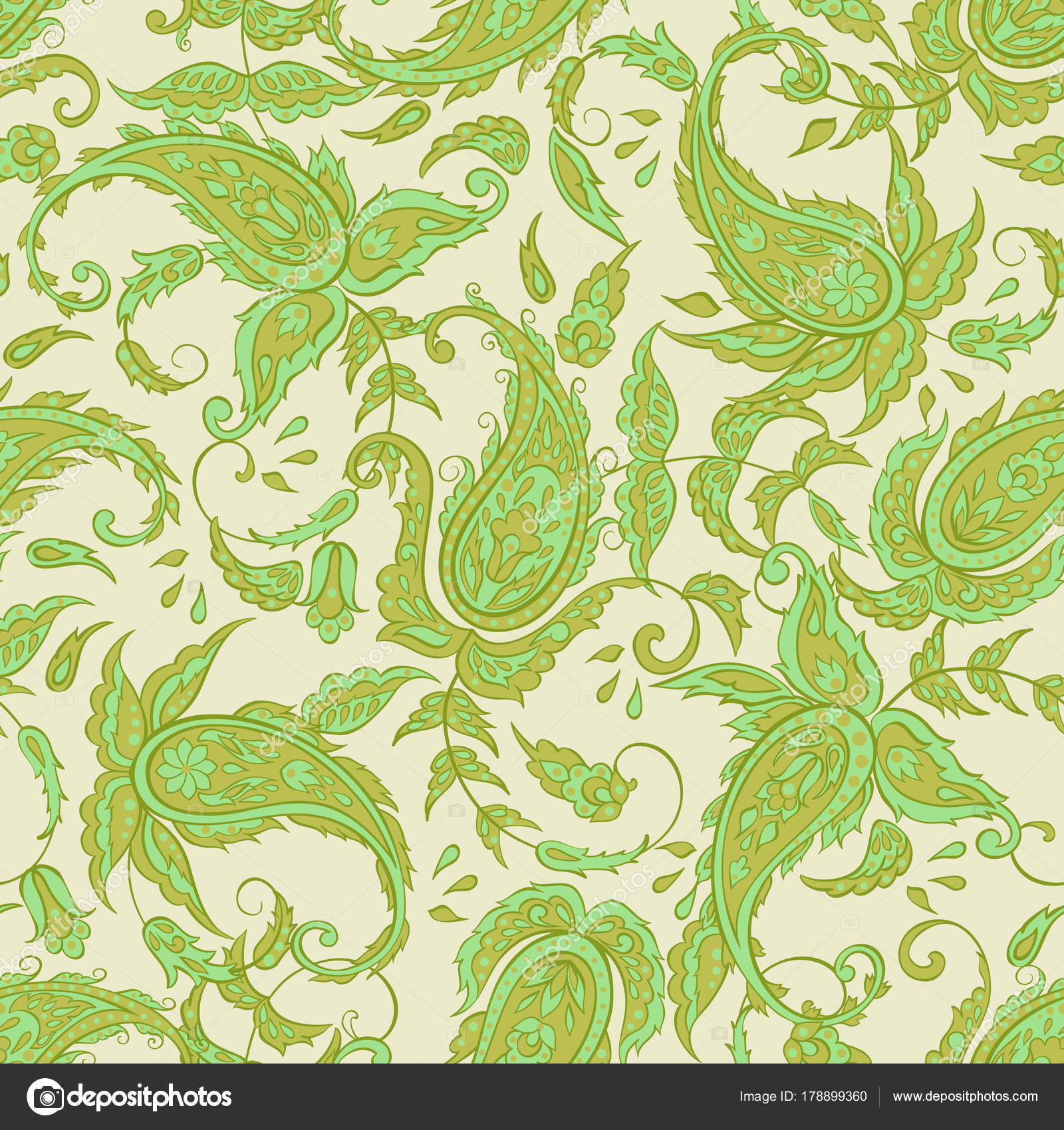 Paisley Pattern Seamless Asian Textile Background Stock Vector Image